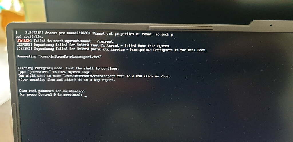 ZFS: Failed to boot kernel vmlinuz-6.13.8-200.fc41.x86_64 - Fedora Discussion
