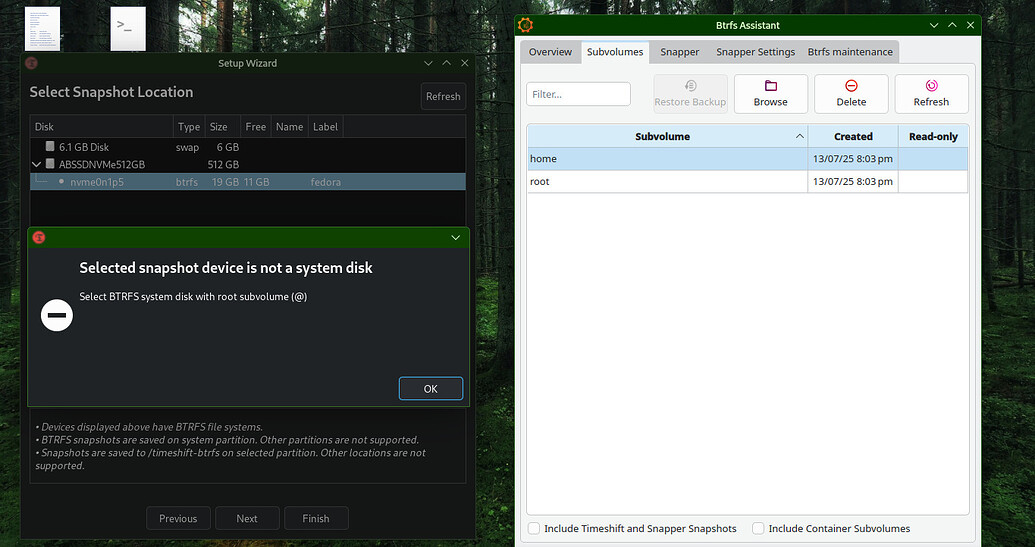 Need help setting up Btrfs snapshots, complete NOOB - Fedora Discussion