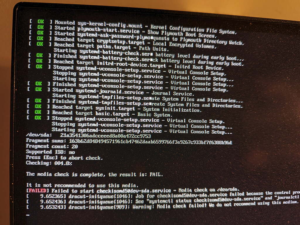 Error Message during installation of Fedora KDE 42 - Fedora Discussion