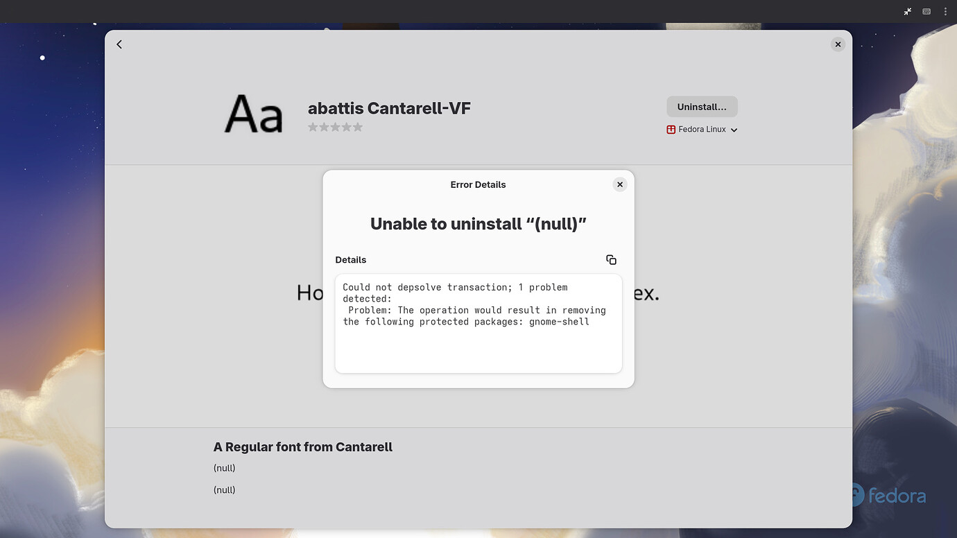 Removing Cantarell-VF fonts from Store cause removing GNOME Shell in ...