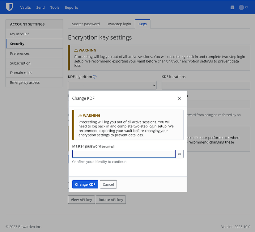 How do I solve the "Low KDF Iterations" warning? - Password Manager ...