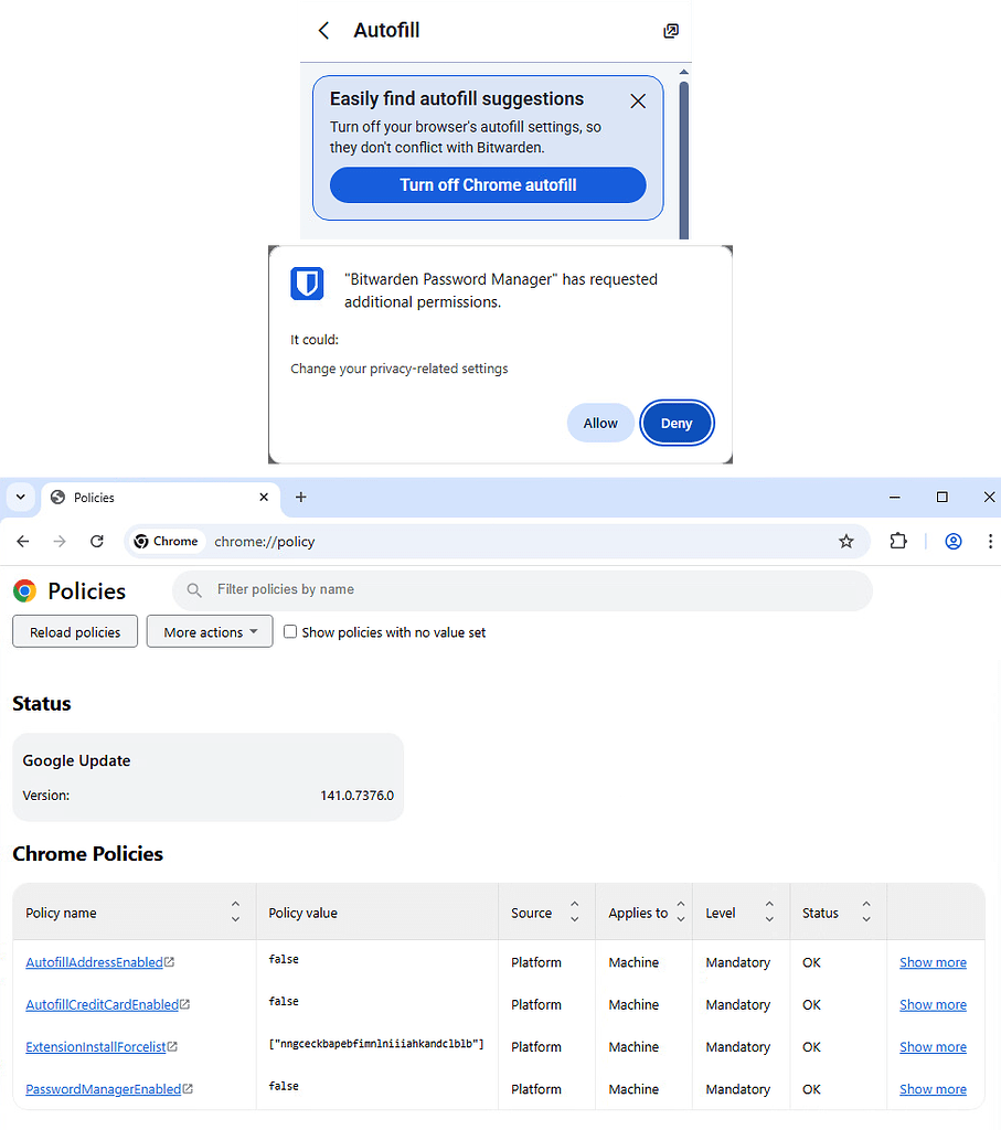 Chrome / Edge extension request privacy permissions - Password Manager ...