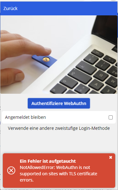 Login Or 2fa Via Webauthn Chrome Plugin Not Working Due To Tls Certificate Errors Password