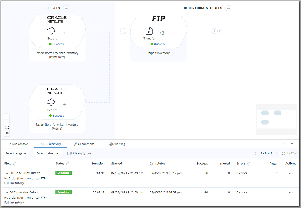 Combine two NetSuite Saved Searches output to one CSV file - Integrator.io - Celigo Connective