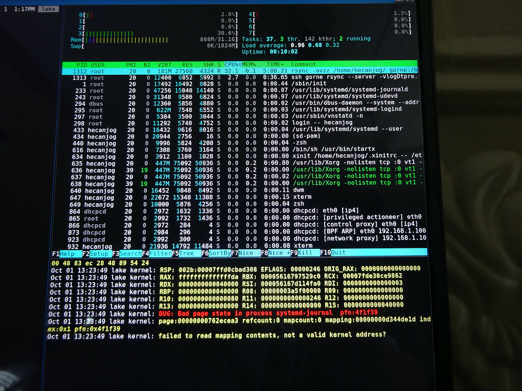 During rsync: "BUG: Bad page state in process" - Framework Laptop 13 - Framework Community