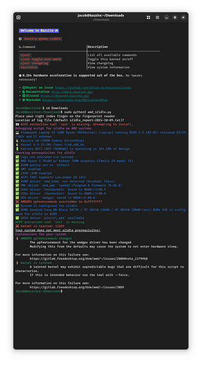 Bazzite Community Page Framework Laptop 13 AMD/Intel - Linux - Framework Community