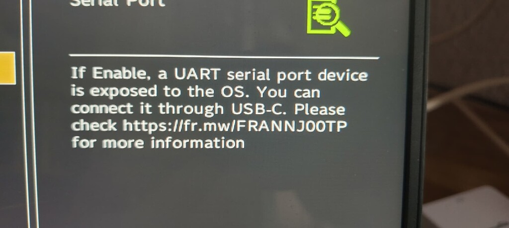 "If Enable, A UART serial port device..." - Framework Laptop 13 - Framework Community