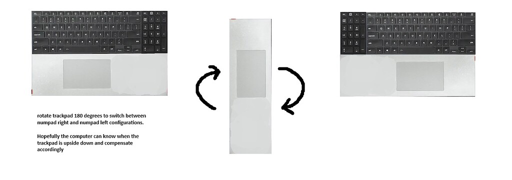 Full width offset trackpad module for framework 16 with top and bottom ...