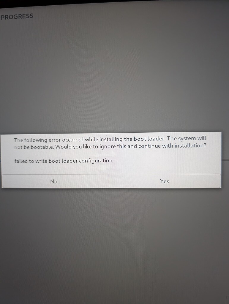 Failed to write boot loader configuration - Linux - Framework Community