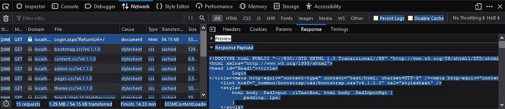 Feature request: Dev tools -> Network -> request details -> Response -> Response payload -> Ctrl ...