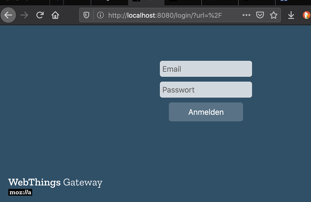 Building gateway locally misses default email/password after npm start - WebThings - Mozilla ...