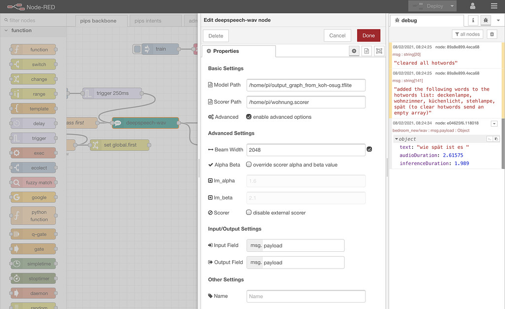 Deepspeech Node-red integration - DeepSpeech - Mozilla Discourse