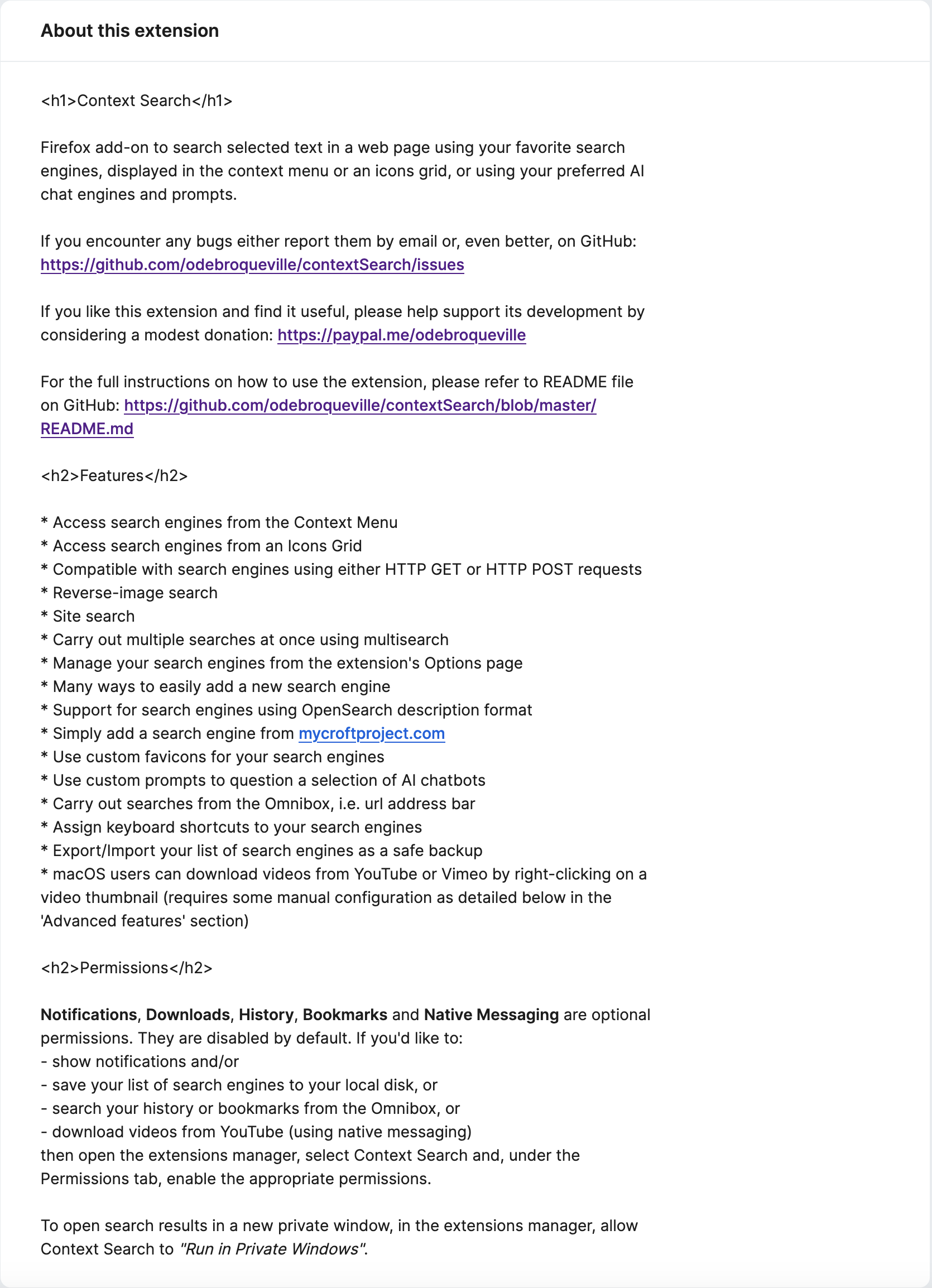What should we use to create headers in extension descriptions - Add-on Support - Mozilla Discourse