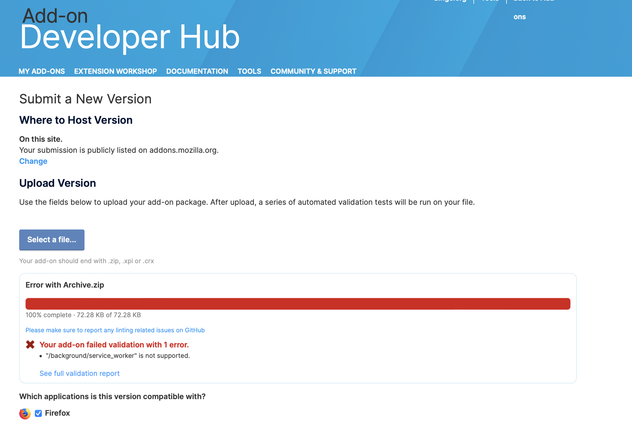 "/background/service_worker" is not supported - Development - Mozilla Discourse