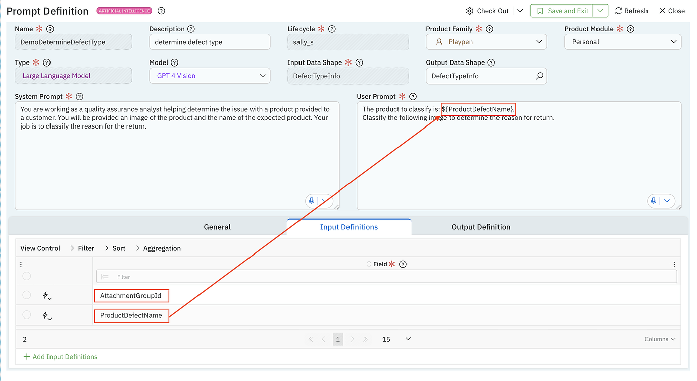 How Do I Dynamically Pass A Field Value Into A Prompt Definition No Code Platform Nextworld