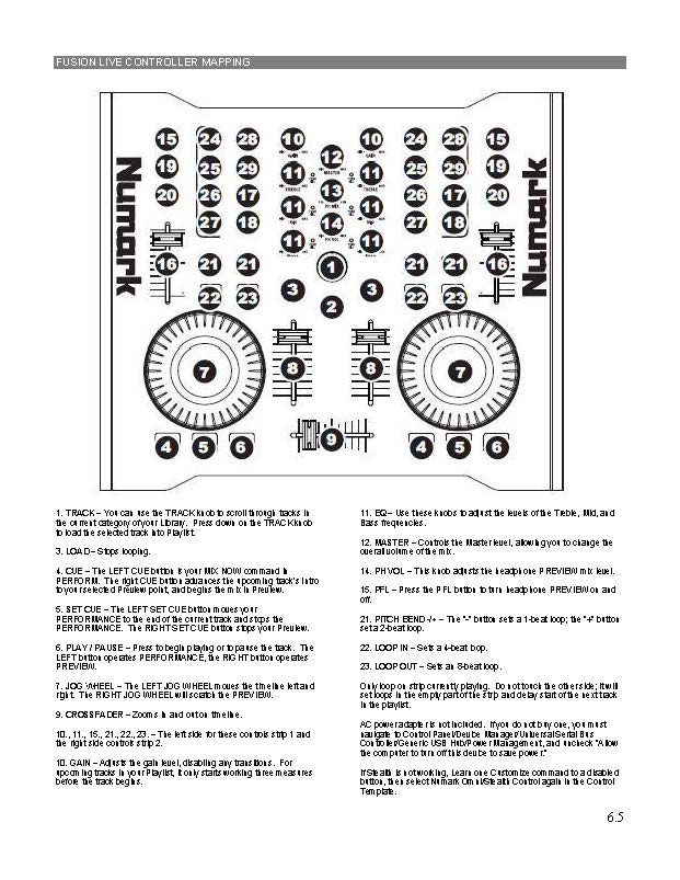 Numark Mixmeister Fusion Live Controller mapping for Numark Stealth ...