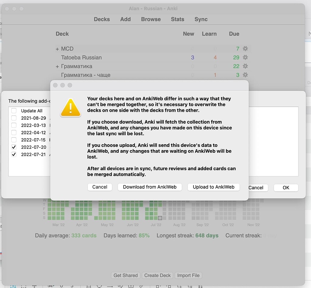 Dialogue box collision on startup - Help - Anki Forums