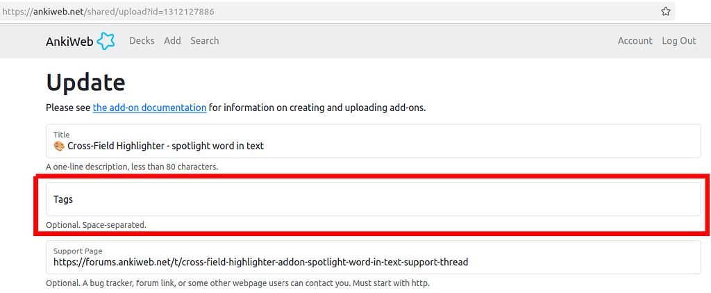 Addon tags in AnkiWeb - Add-ons - Anki Forums