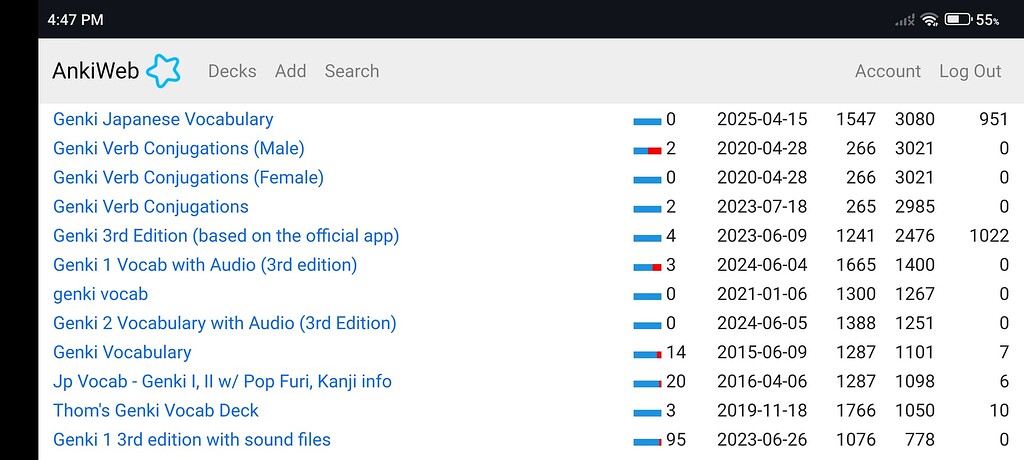 AnkiWeb should alternate row colors - Suggestions - Anki Forums