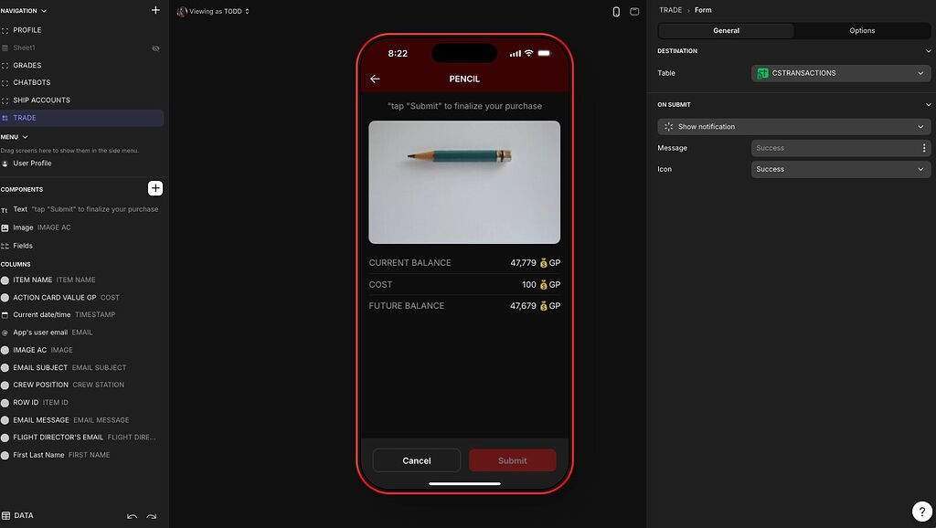 Form Submit Not Active Without Input Field Requires Action First Ask For Help Glide Community