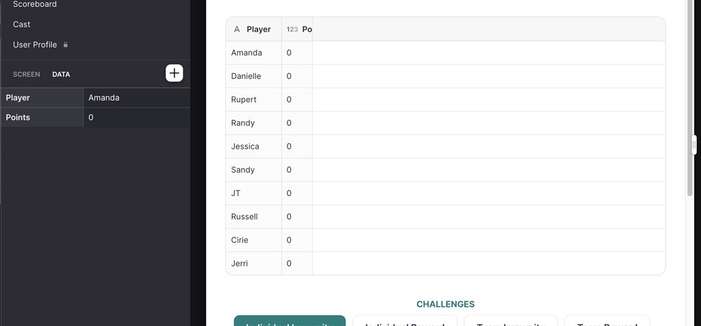 Data Section Only Shows First Row And Increment Buttons Only Apply To This Row Ask For Help
