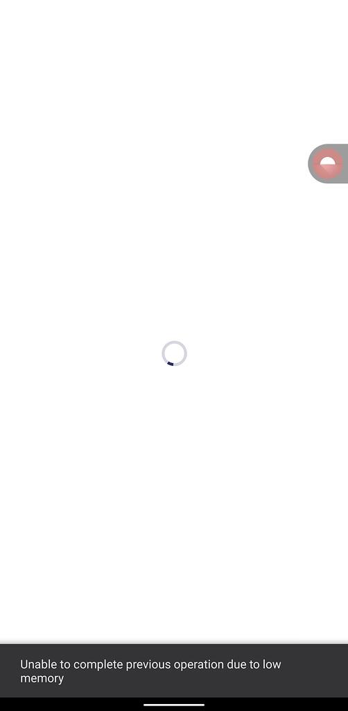 Unable to complete previous operation due to low memory - Ask for Help - Glide Community