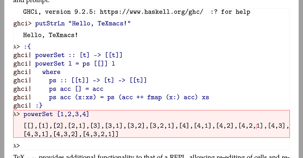 A GHCi plugin for TeXmacs - Announcements - Haskell Community
