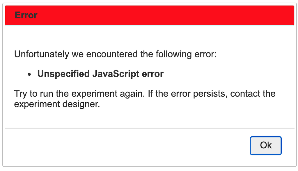 Builder Task won't run on Pavlovia, "Unspecified JavaScript Error" - Online experiments - PsychoPy