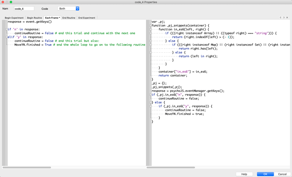 Builder to pavlovia code issue - Online experiments - PsychoPy