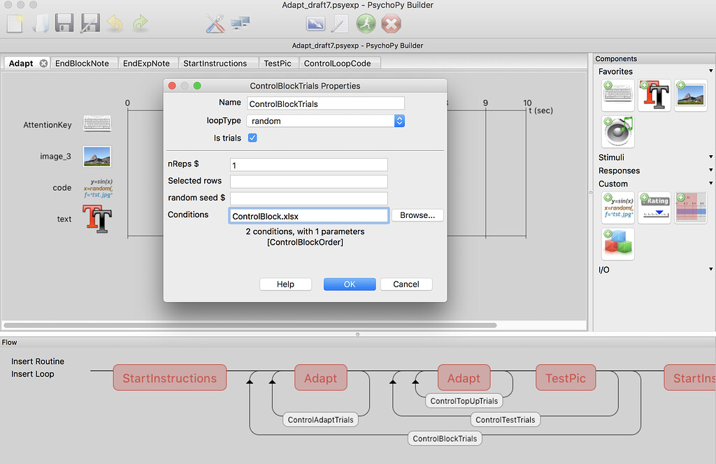 Randomly selecting a subset of 5 excel rows from groups of 10 rows on each trial - Builder ...