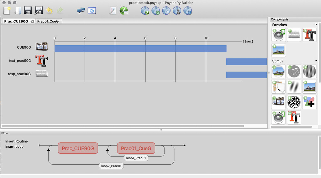 Practice task feedback and conditional loop - Builder - PsychoPy