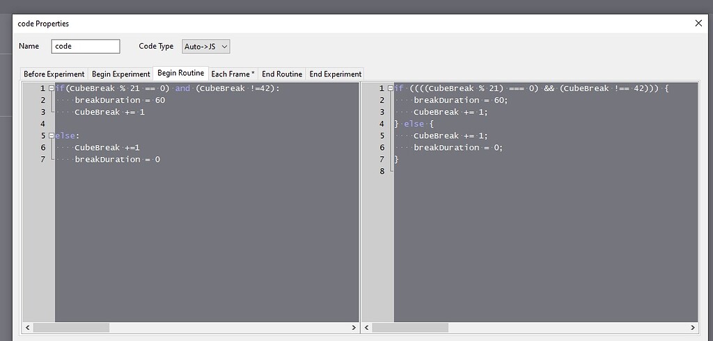 Pavlovia, code component problem - Online experiments - PsychoPy