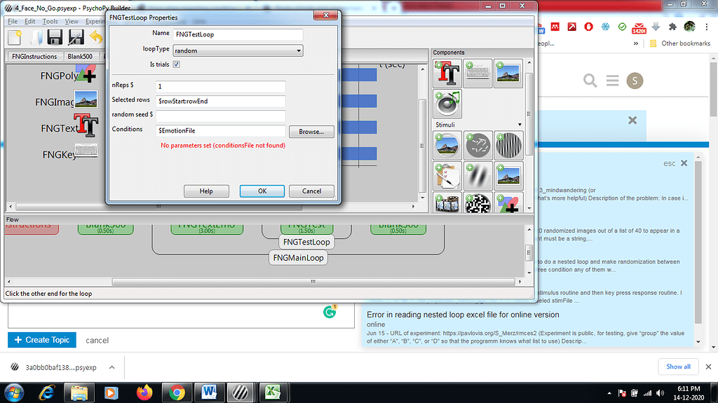 Error in Nested Loops - Builder - PsychoPy
