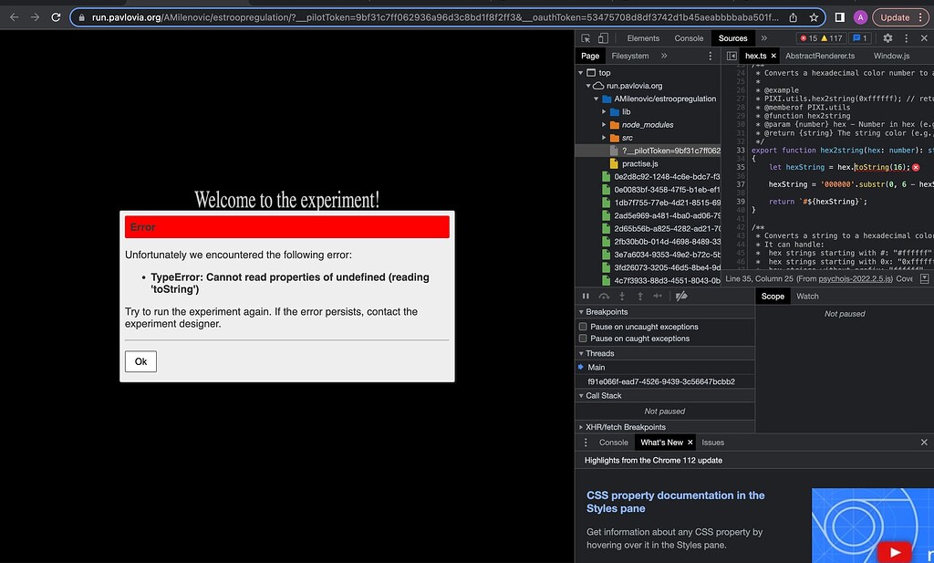 TypeError on Piloting an Experiment with Pavlovia - Online experiments - PsychoPy