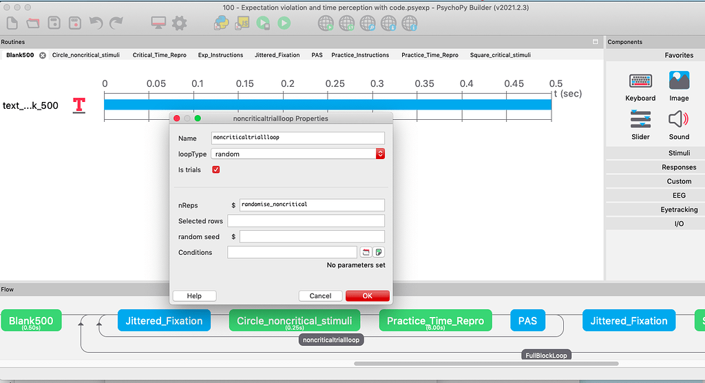 Block loop Nreps won't stop - Builder - PsychoPy