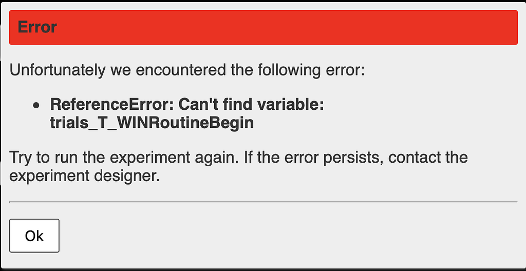 Online Experiment Crashes Cant Find My Trials Variable Online Experiments Psychopy