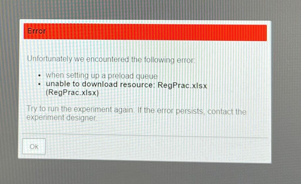 When setting up a preload queue error (Tried multiple solutions) - Builder - PsychoPy