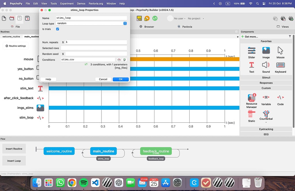 Loop shows the first image only (out of 3) - Builder - PsychoPy