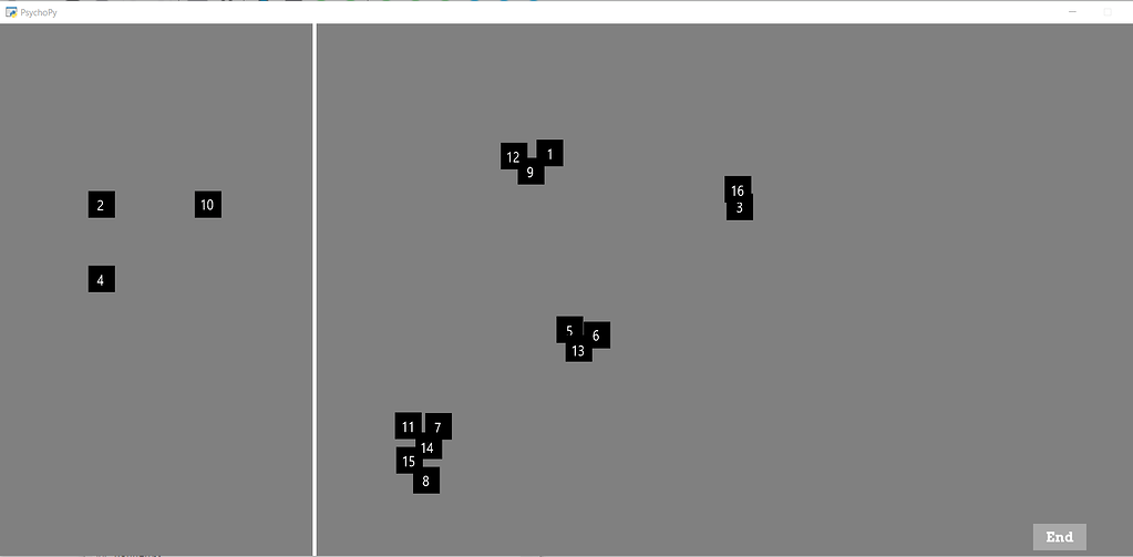 Creating Visual Sorting Task - Check for Piles - Coding - PsychoPy