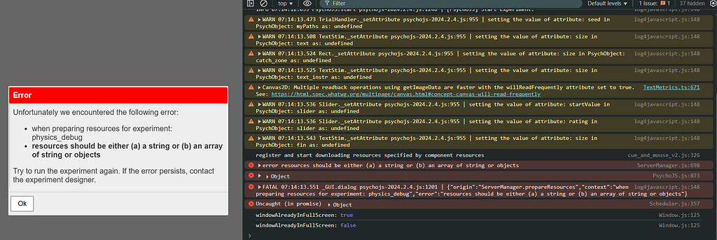 Problem setting up resources for online experiment - Online experiments ...