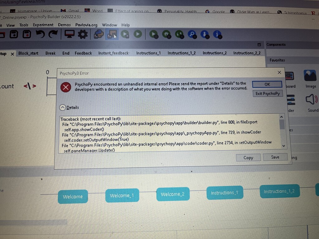 Getting an experiment from psychopy to Pavlovia issue - Online experiments - PsychoPy