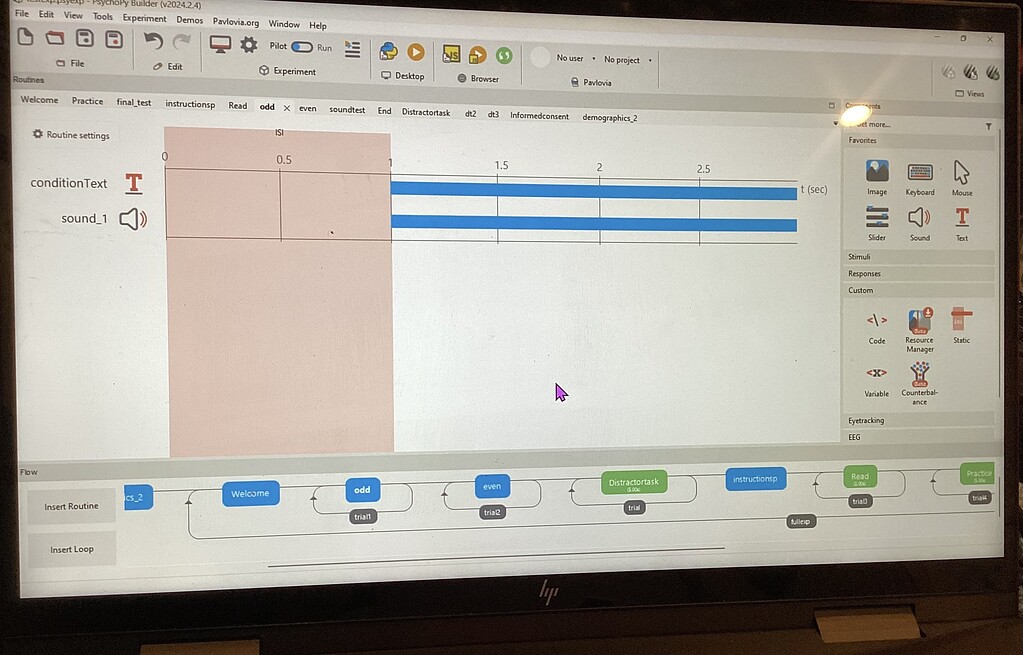 Changing stimuli presented each loop - Builder - PsychoPy