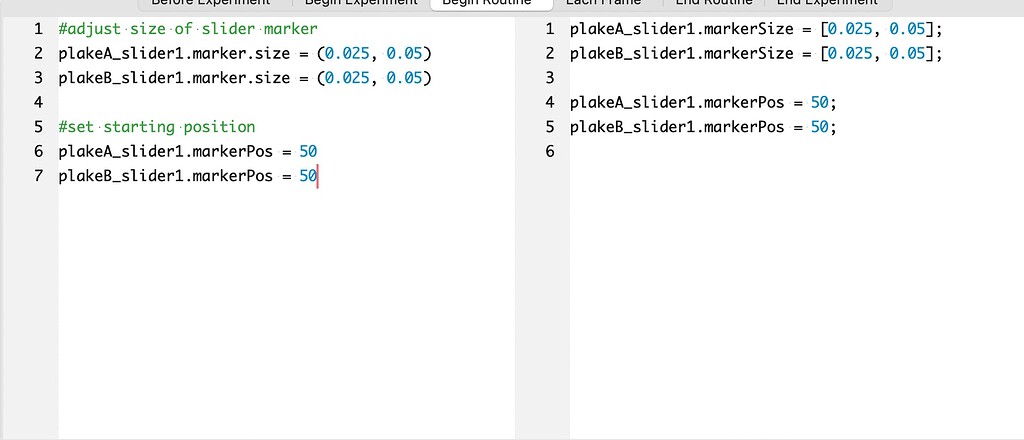 Slider not functioning well online - Online experiments - PsychoPy