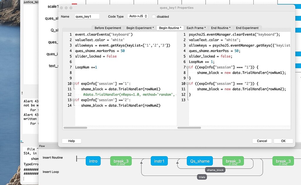 Split rows into half and read assigned rows in sessions - Builder - PsychoPy