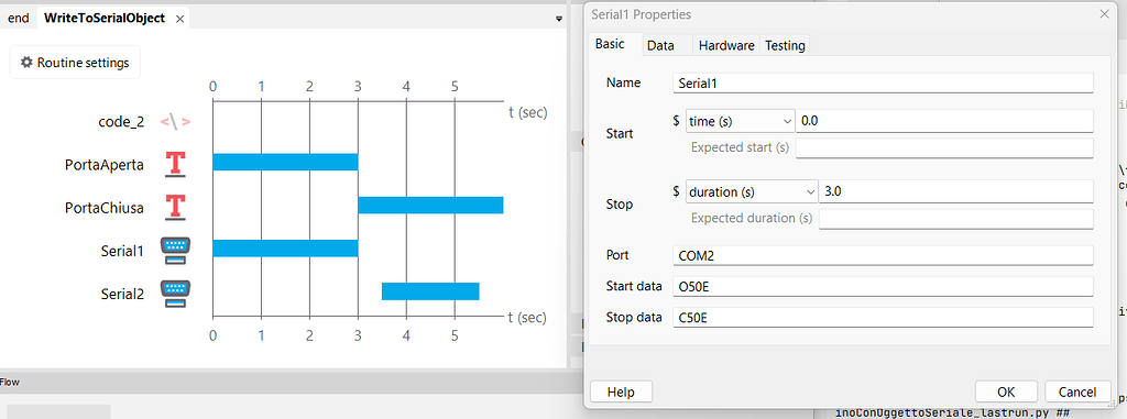 Serial Port Object - Builder - PsychoPy