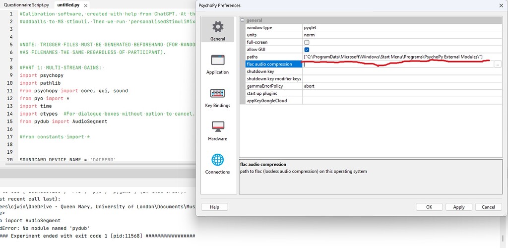 Struggling to add pydub to standalone PsychoPy - Coding - PsychoPy