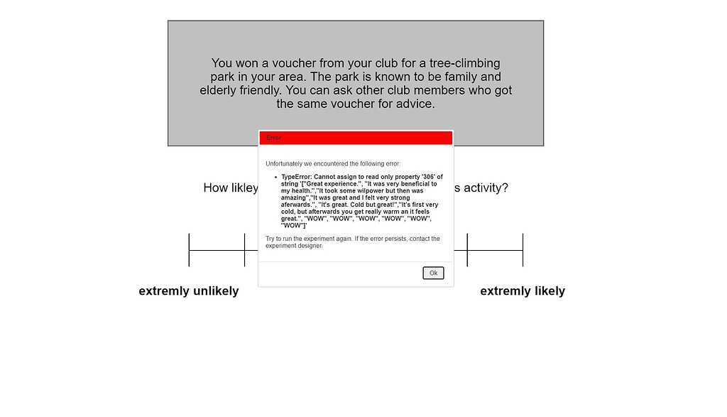 Input excel file text messages - Online experiments - PsychoPy