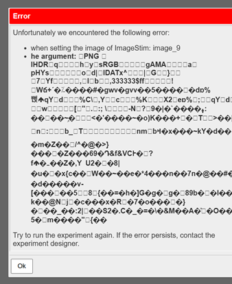Experiment in Pavlovia does not load, problem with images - Online experiments - PsychoPy