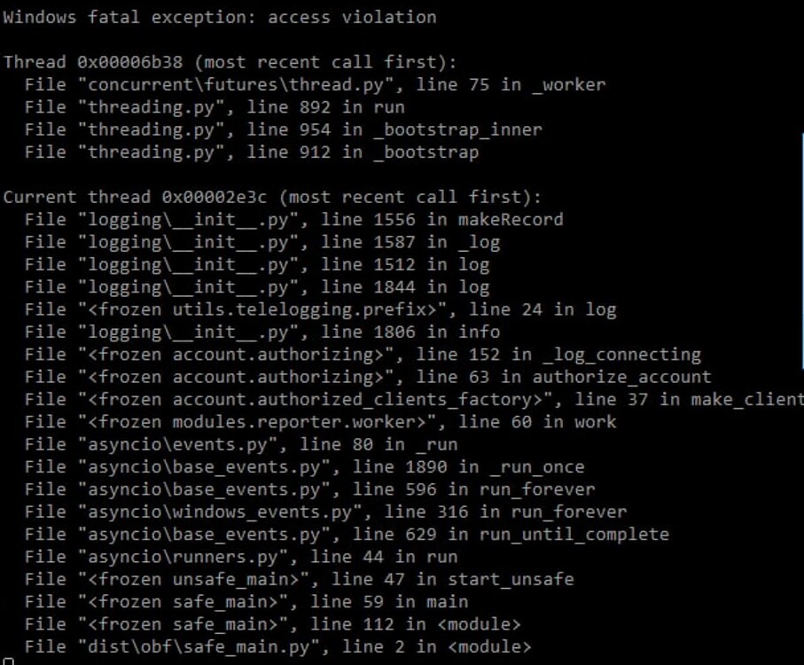 Windows fatal exception: access violation - Python Help - Discussions ...