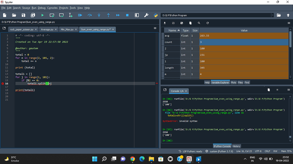 Cane we use split function in loops to add element in the list directly ...